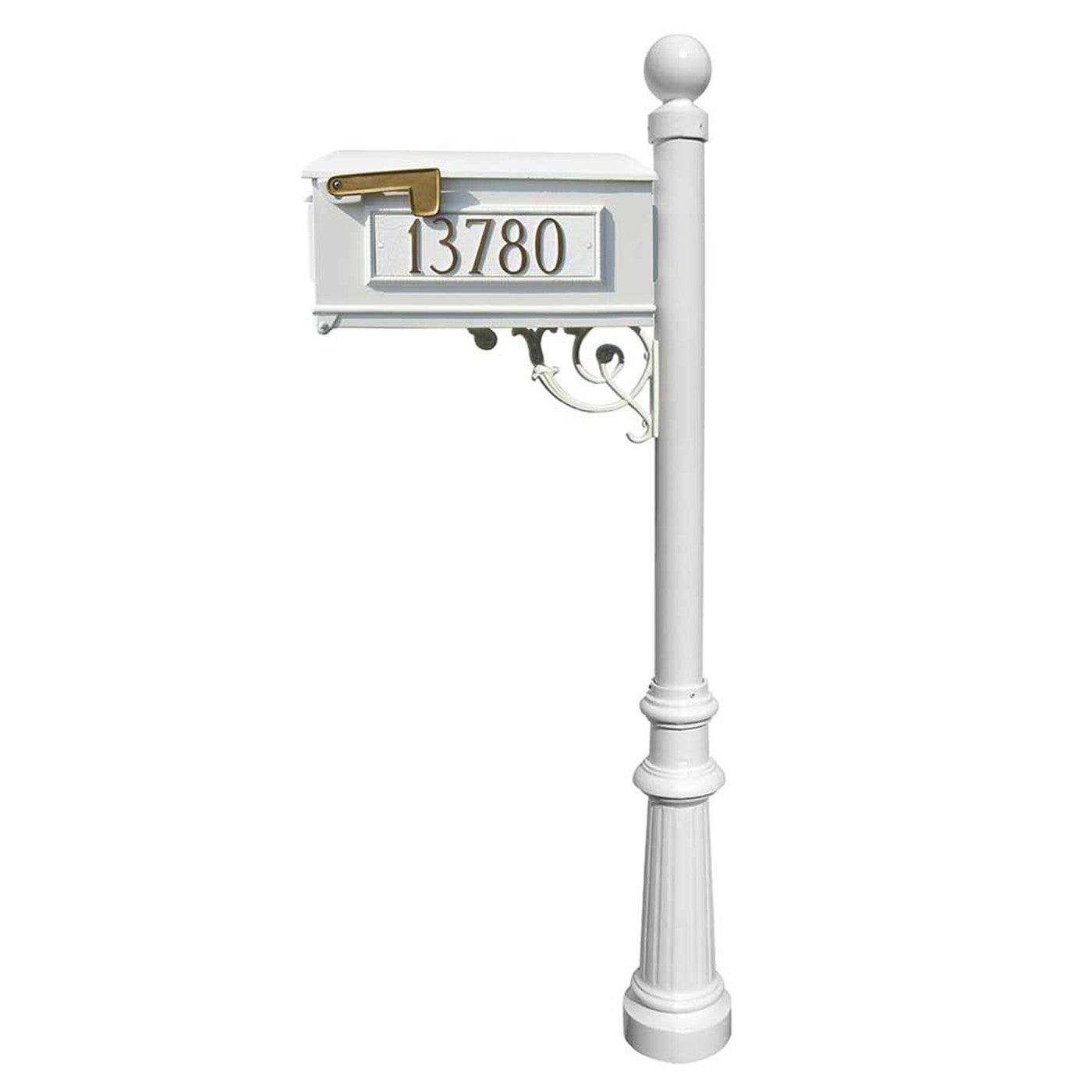 QualArc Personalized Lewiston Complete Mailbox Post with Fluted Base ...